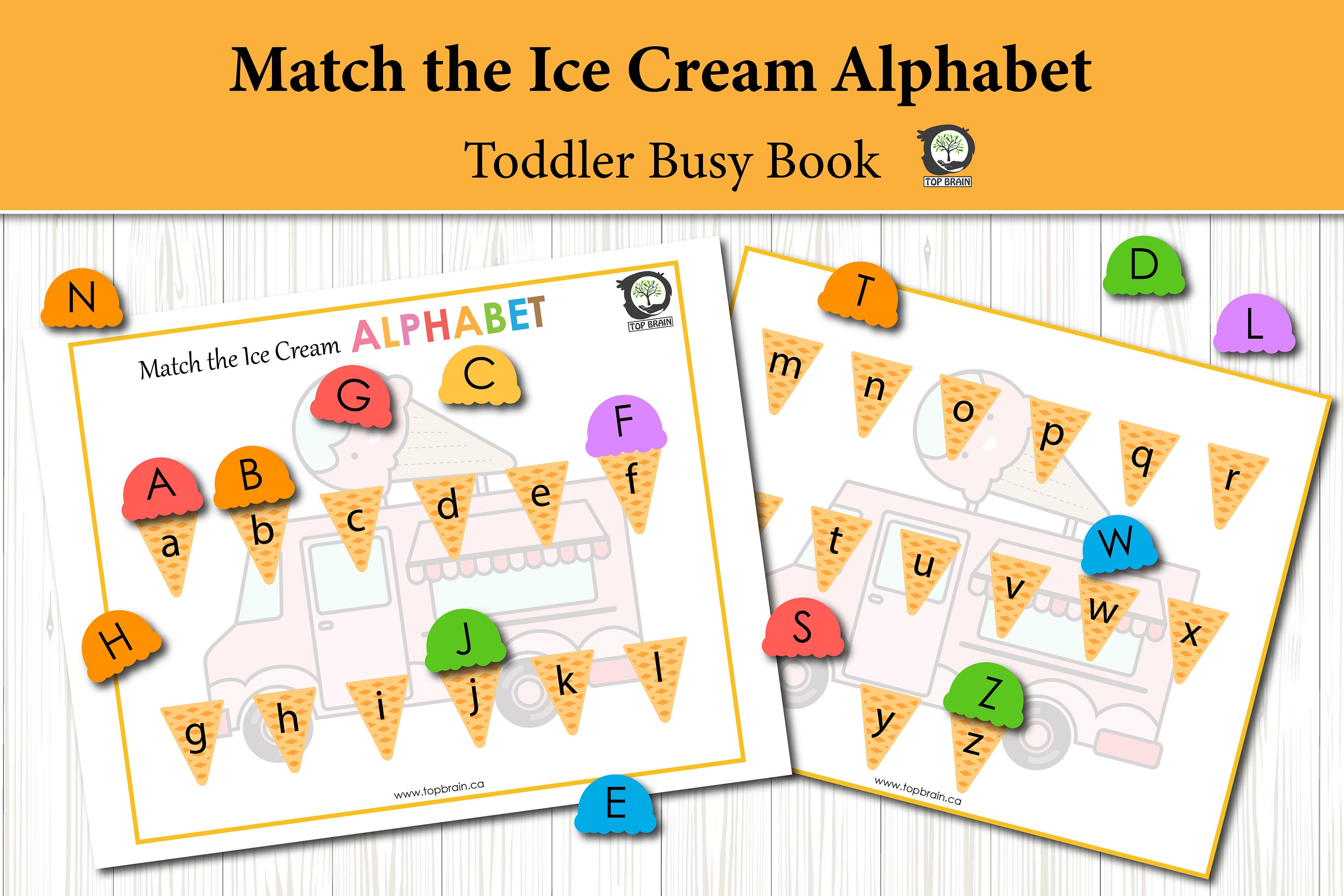 Rainbow Ice Cream Alphabet Busy Book for Kids Printable - Etsy