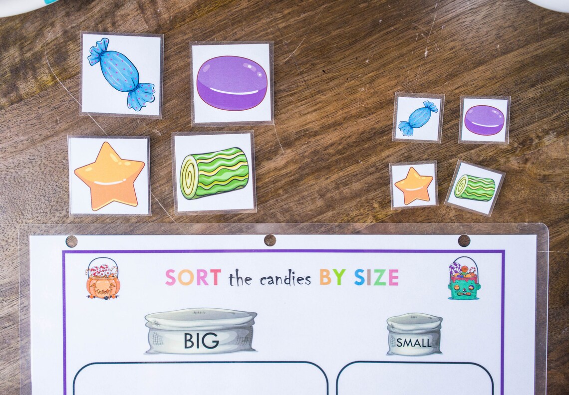 Sort the Size - Halloween Candy Printable, Busy Book Printable ...