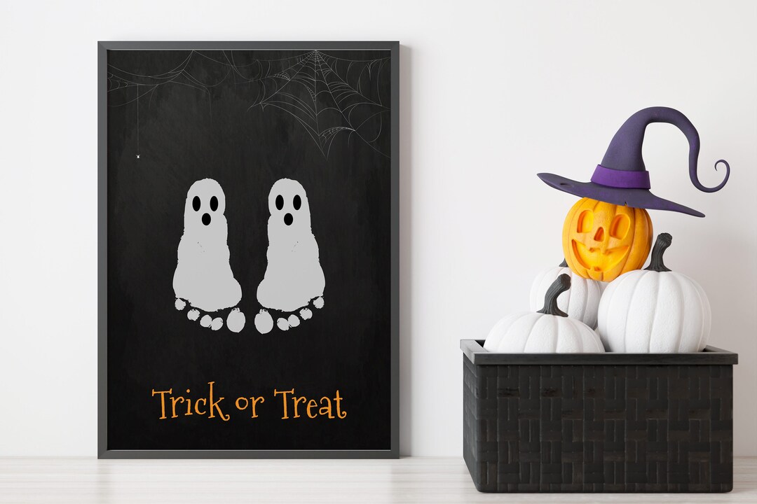 Halloween Handprint Art Ghost, My First Halloween Handprint Art ...