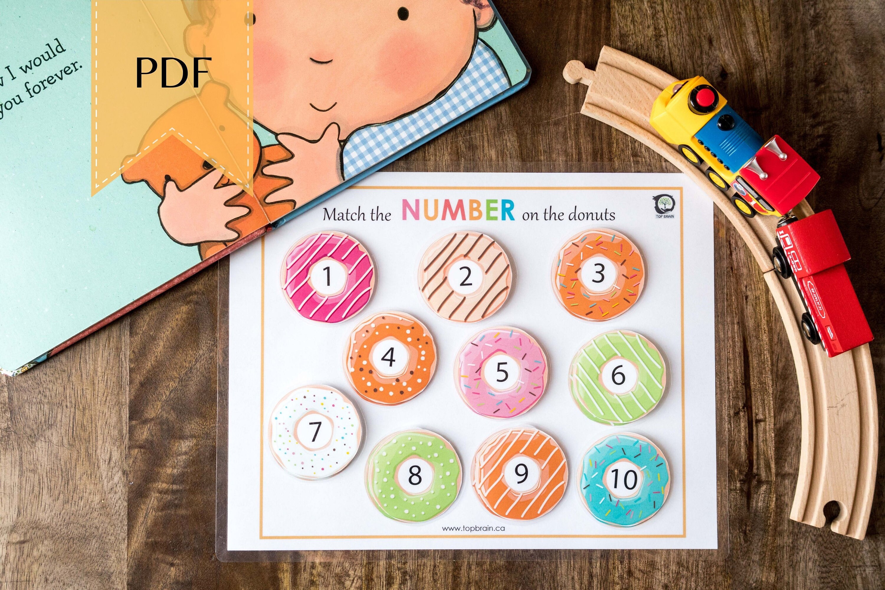 Match Numbers on the Donuts Printable Toddler Activities | Etsy