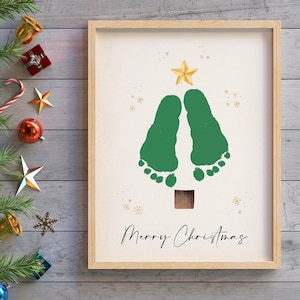Christmas Tree Handprint Footprint Art Craft, Christmas Gift for ...