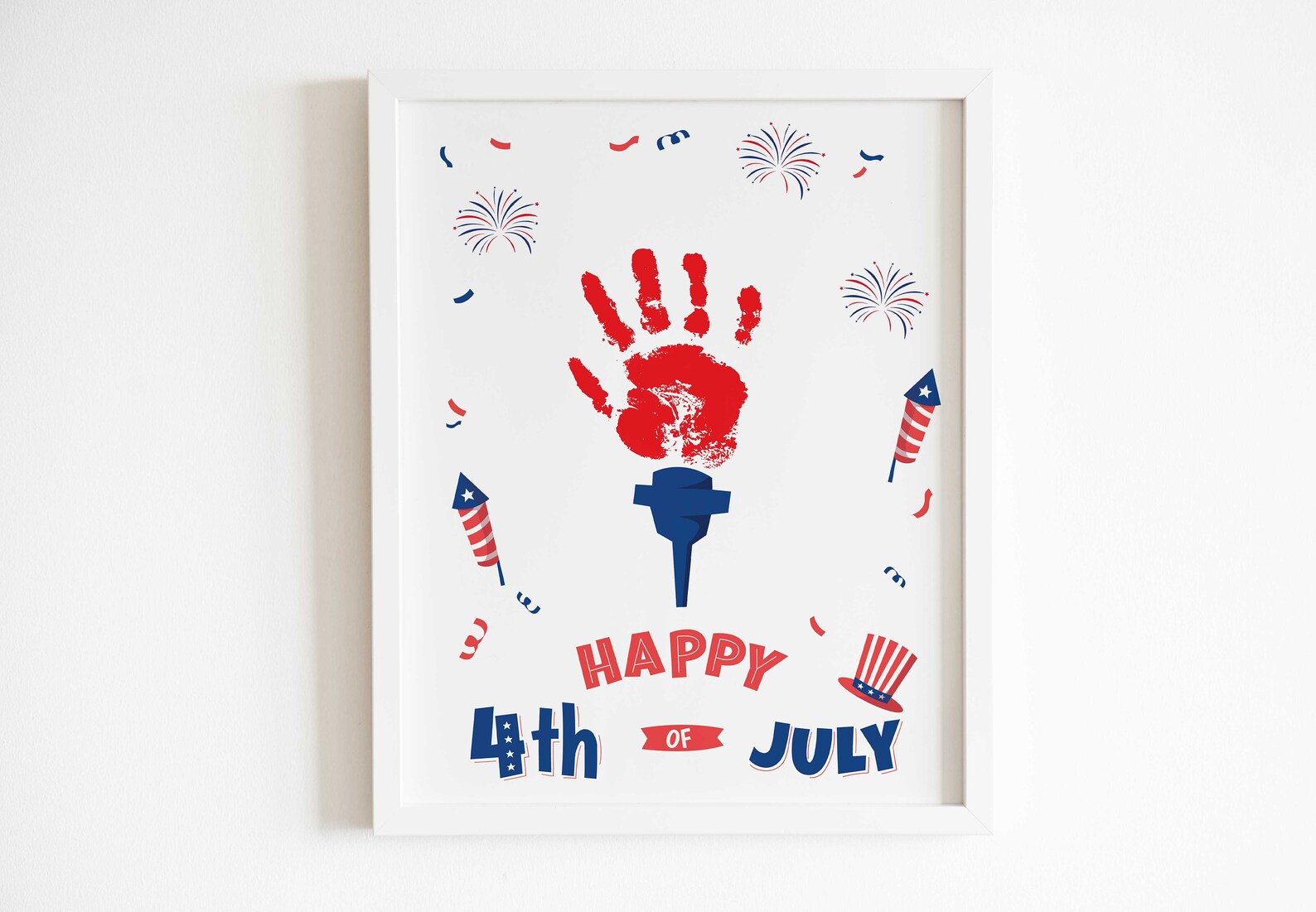 4th of July Independence Day Handprint Footprint Art Craft, USA Flag ...