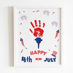 4th of July Independence Day Handprint Footprint Art Craft, USA Flag ...