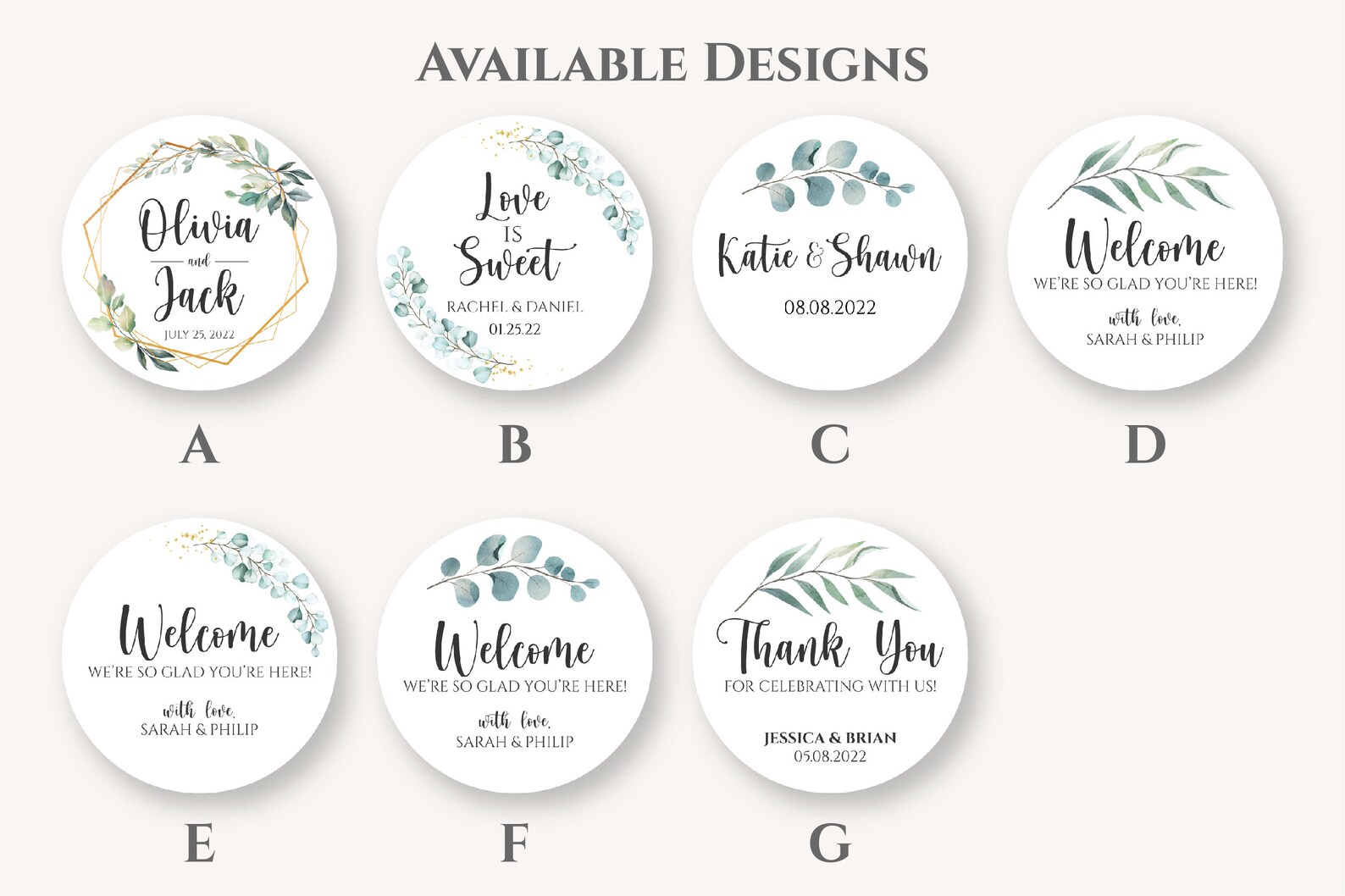 Wedding Favor Custom Stickers, Round Wedding Stickers, Wedding ...