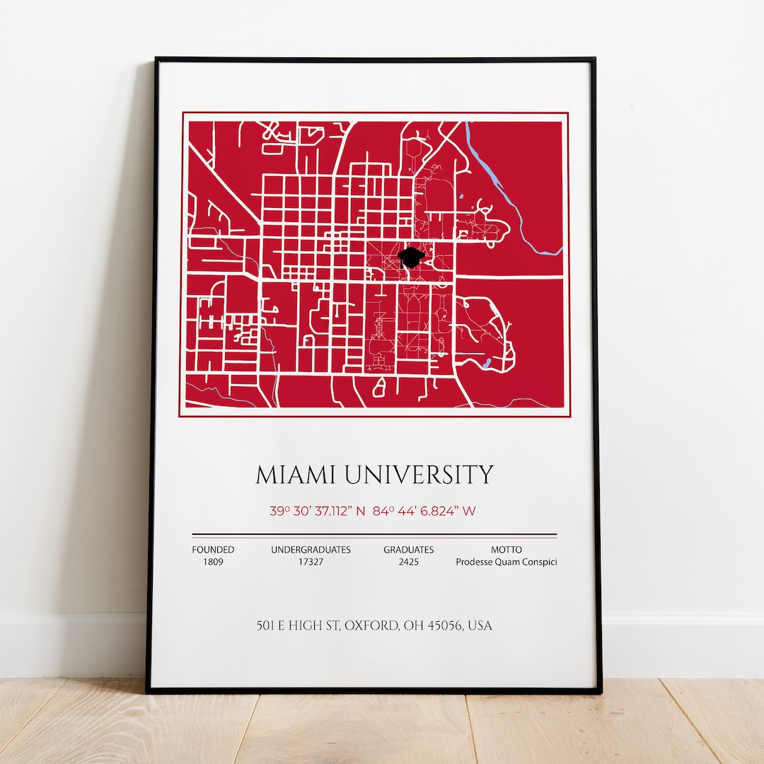 Personalized University Graduation Gift Print, Printable Miami ...