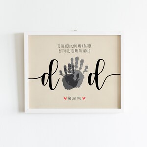 Dad We Love You Fathers Day Handprint Art, Handprint Art for Dad ...