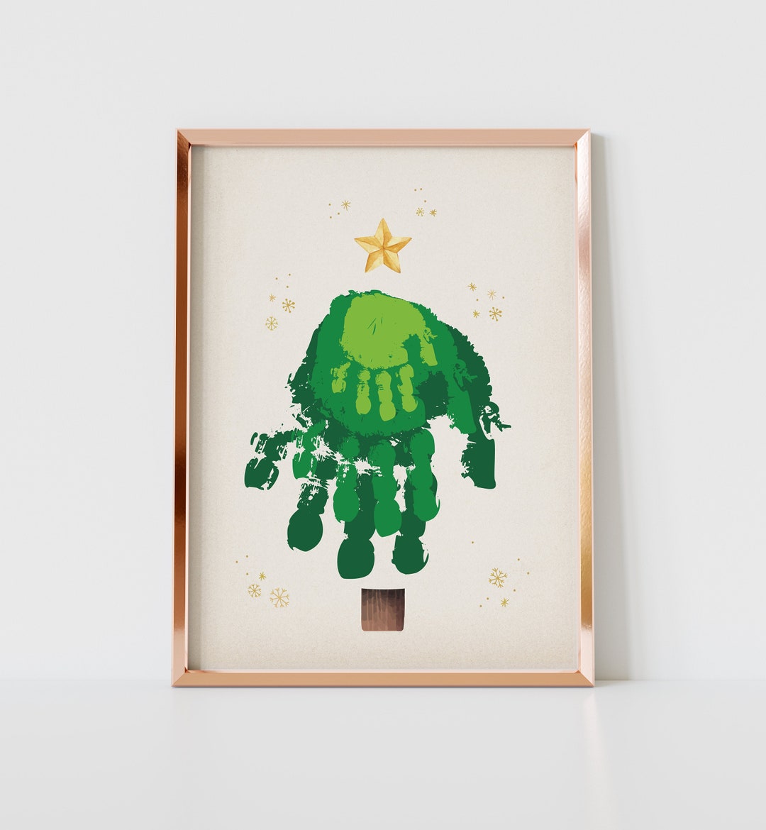Christmas Tree Siblings Family Handprint Footprint Art Craft, Christmas ...