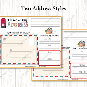 Kids Address Practice, Educational Activity, Printable Worksheet ...