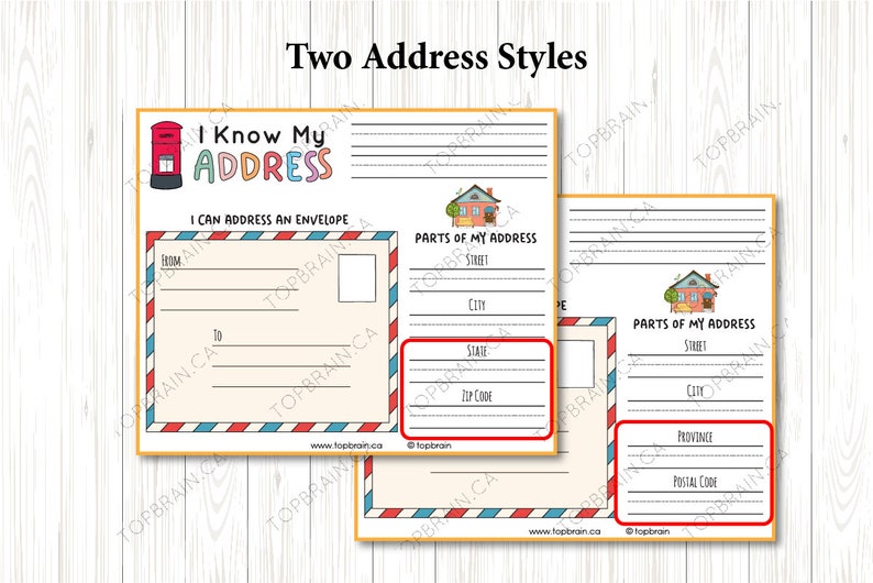 Kids Address Practice Educational Activity Printable - Etsy Canada