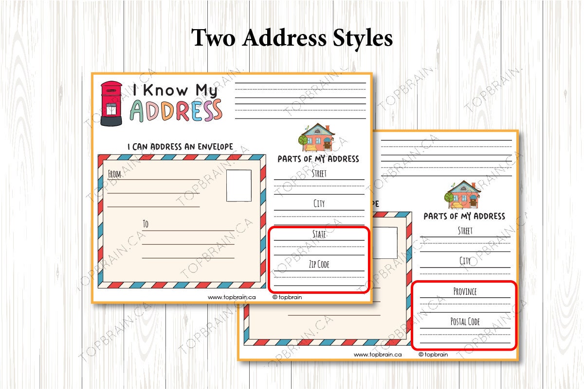 Kids Address Practice Educational Activity Printable - Etsy Canada