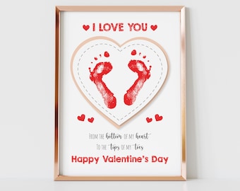 Personalized Handprint Art, Editable Handprint Template, Valentine ...