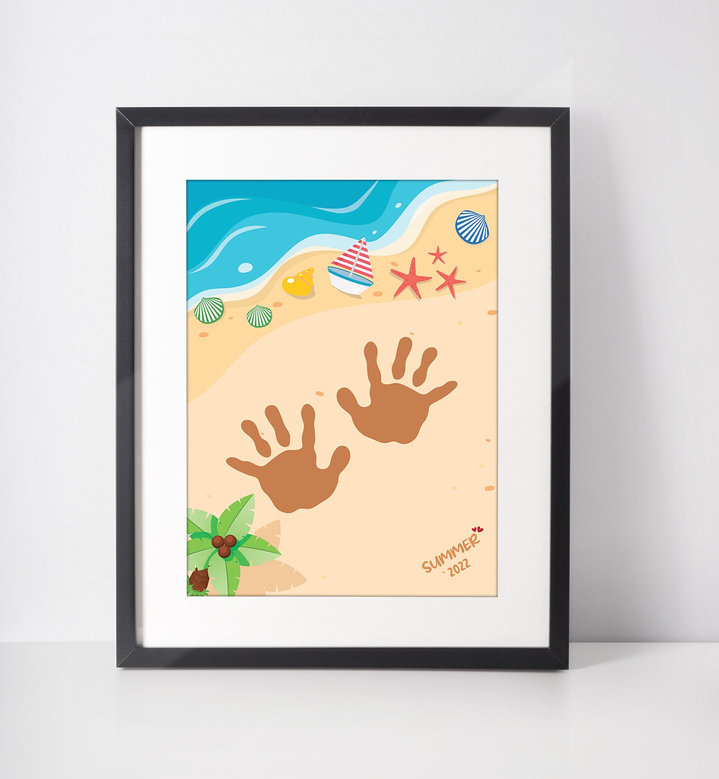 Summer Beach Handprint Footprint Art Craft Gift for Mom DIY - Etsy