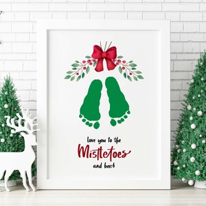 Mistletoe Christmas Footprint Art Craft, Holiday Craft, School Activity ...