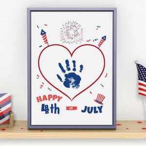 4th of July Independence Day Handprint Footprint Art Craft, USA Flag ...