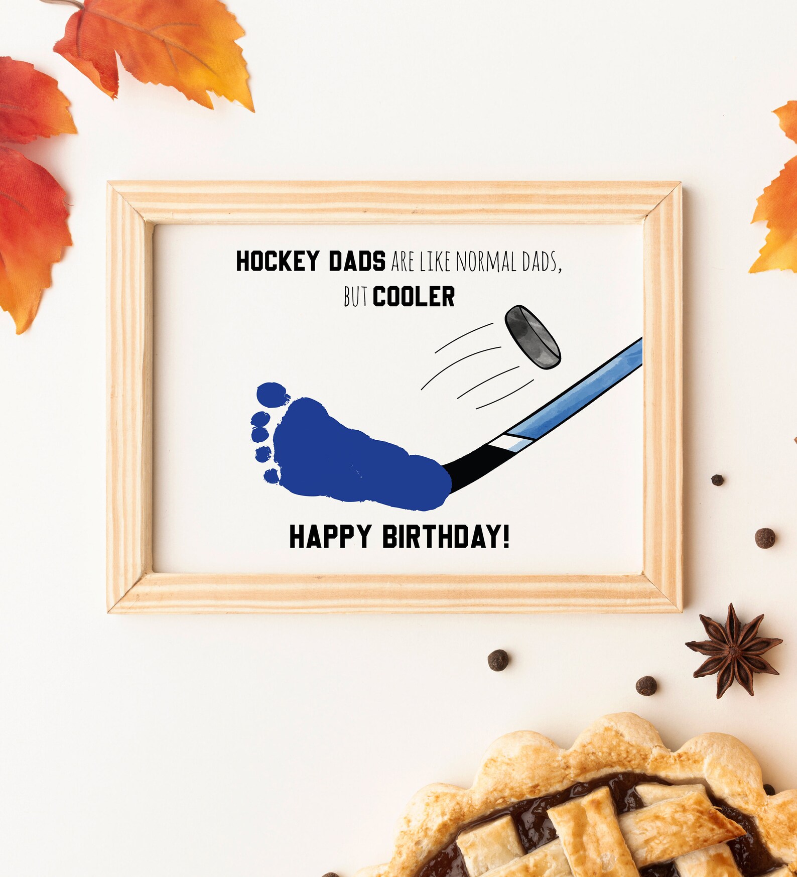 Hockey Dad Birthday Handprint Footprint Art Craft DIY Baby - Etsy