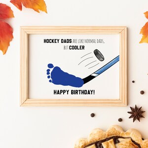 Hockey Dad Birthday Handprint Footprint Art Craft, DIY Baby Kids Card ...