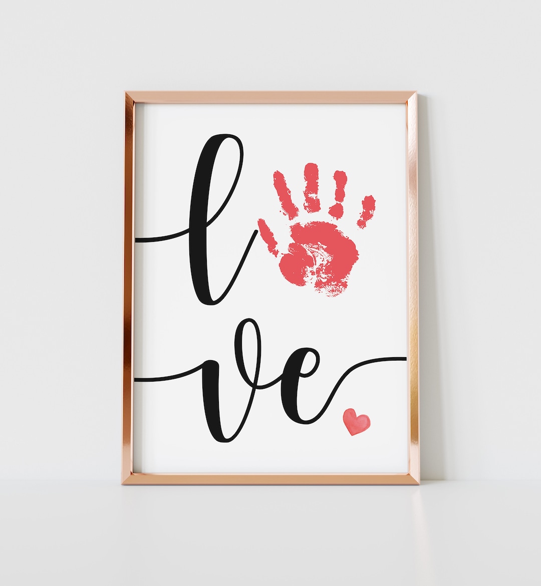 LOVE Handprint Footprint Art Craft, Heart Love Valentine's Day, DIY ...