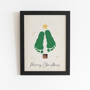 Christmas Tree Handprint Footprint Art Craft, Christmas Gift for ...