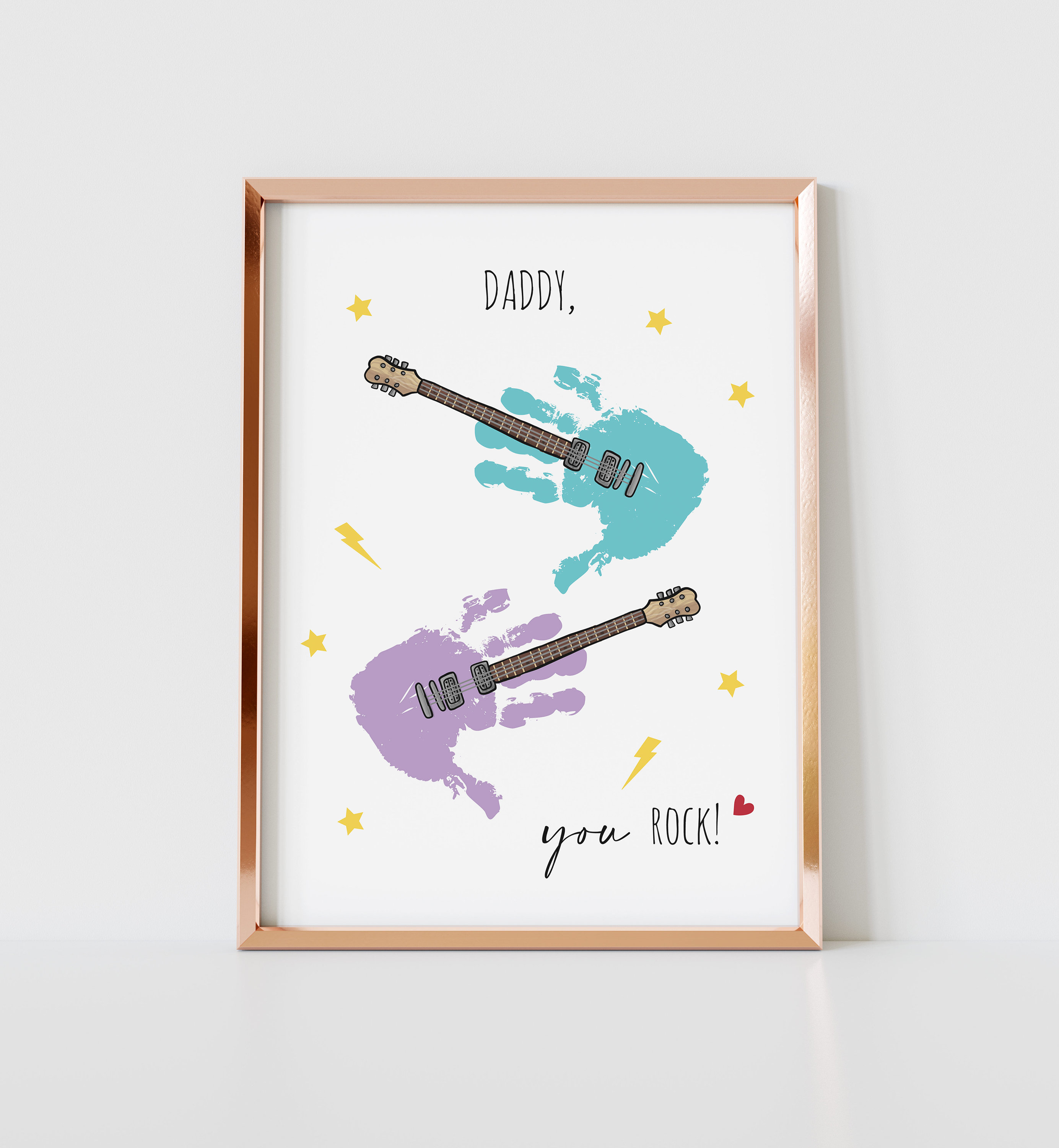 Handprint Art Craft for Kids Daddy You Rock Father's Day - Etsy Australia