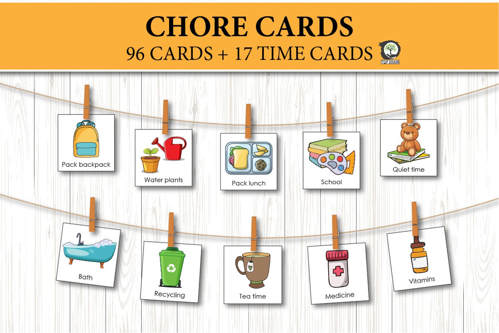Kids Chore Cards Routine Flash Cards Daily Responsibilities - Etsy Canada