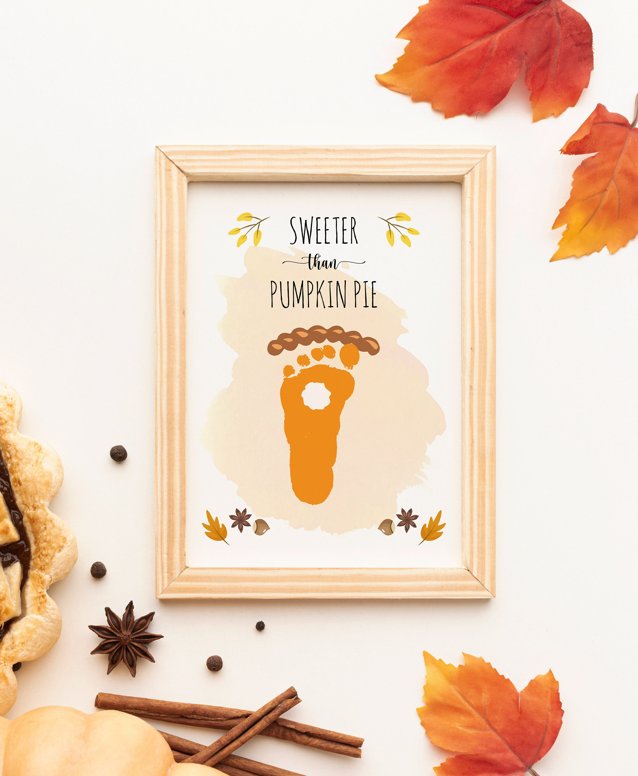 Sweeter Than Pumpkin Pie, Footprint Art Craft, Handprint Thanksgiving ...