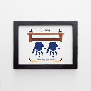 Hockey Brothers Jersey Handprint Footprint Art Craft Kids DIY Hockey ...