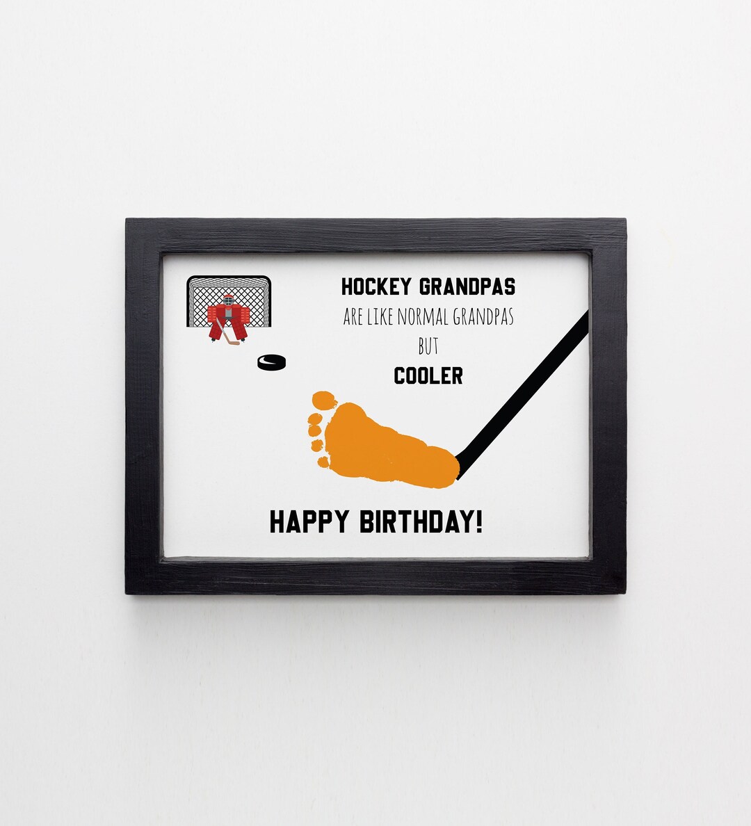 Hockey Grandpa Birthday Handprint Footprint Art Craft, DIY Baby Kids ...