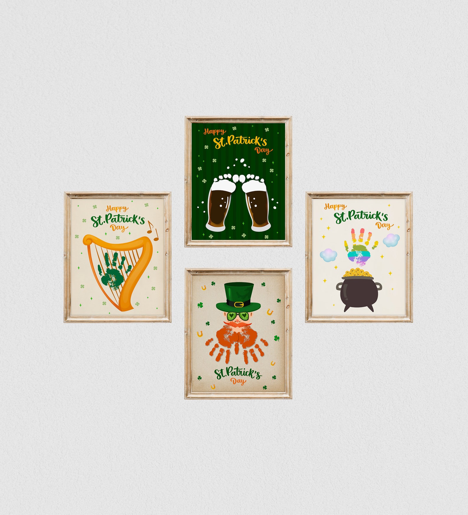 St. Patrick's Day Handprint & Footprint Art for Kids Set of 4 Downloads ...