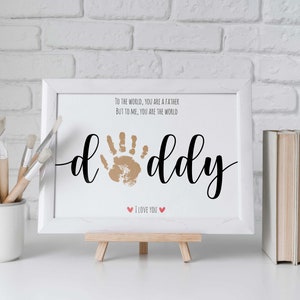 DADDY Handprint Footprint Art Craft, Father's Day Gift for Dad, DIY ...