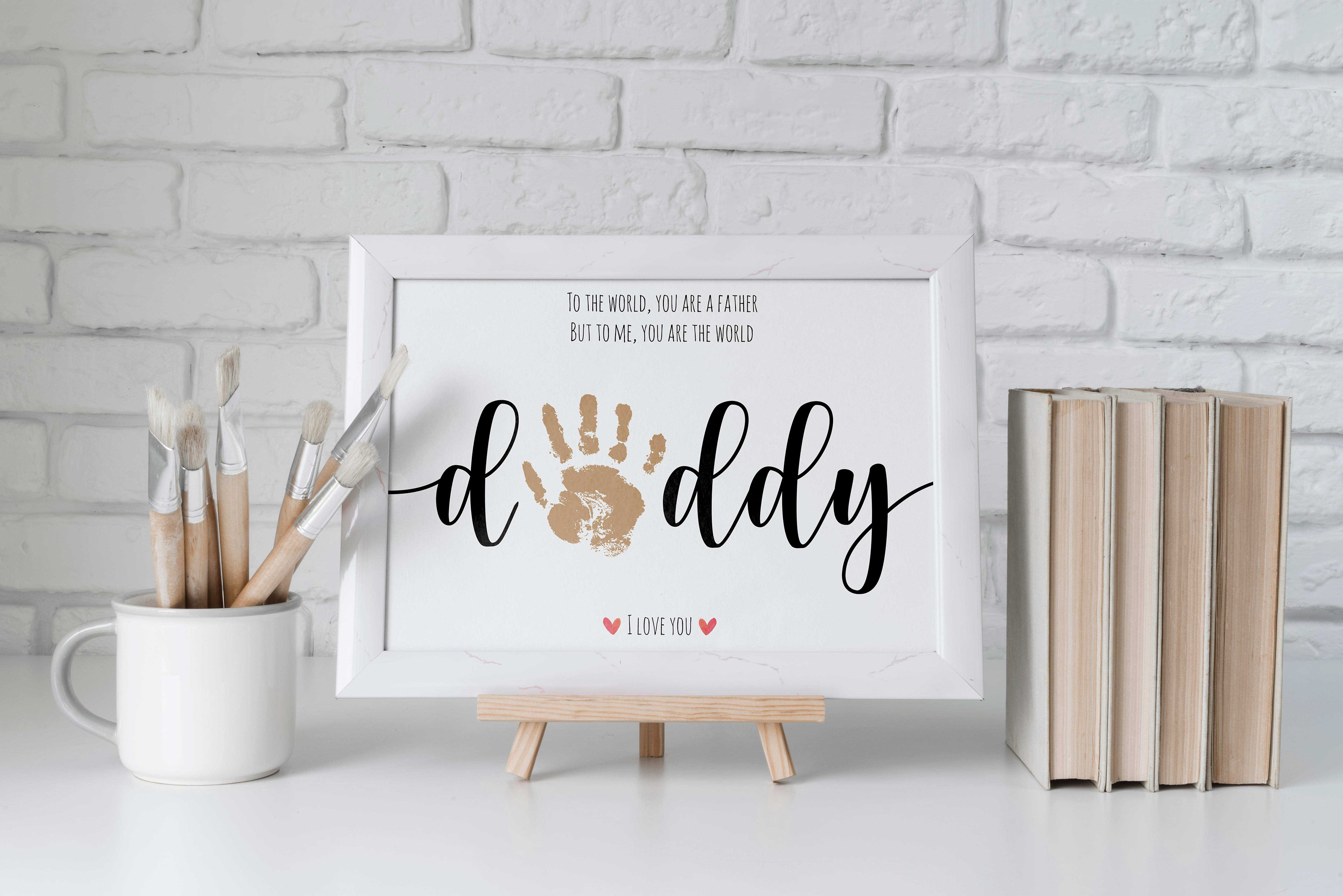 DADDY Handprint Footprint Art Craft, Father's Day Gift for Dad, DIY ...