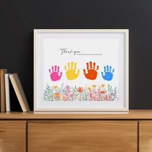 Flower Handprint Art Gift Mothers Day Gift Gigi Handprint Art DIY Hand ...