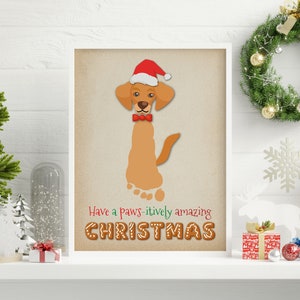 Golden Retriever Dog Baby Footprint for Christmas, Christmas Handprint ...