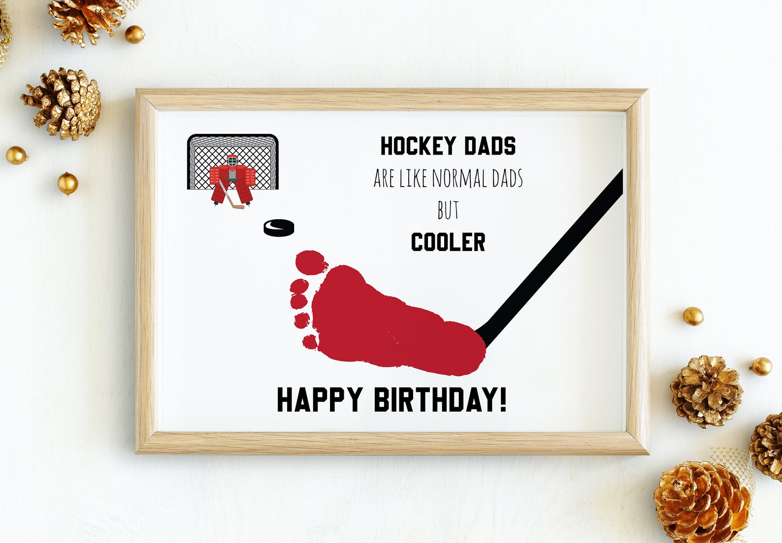 Hockey Dad Birthday Handprint Footprint Art Craft, Father's Day Gift ...