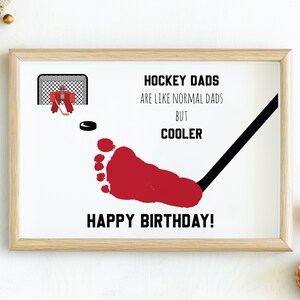 Hockey Dad Birthday Handprint Footprint Art Craft, Father's Day Gift ...