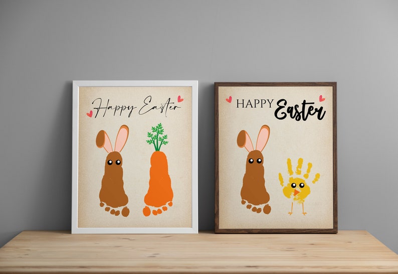 Bunny Chick Easter Handprint Footprint Art Craft Set of 6 + 1, Easter ...