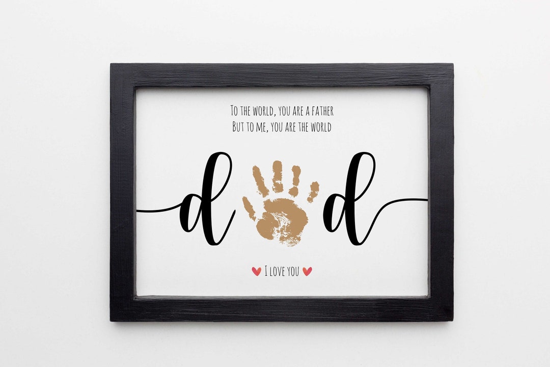 DAD Handprint Footprint Art Craft, Father's Day Gift for Dad, DIY Baby ...