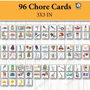 Kids Chore Cards, Routine Flash Cards, Daily Responsibilities ...