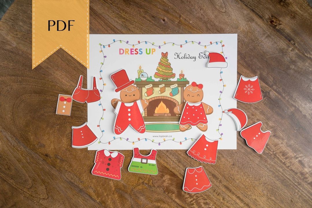 Dress up the Gingerbread Man Busy Book Activity Worksheet Printable PDF ...