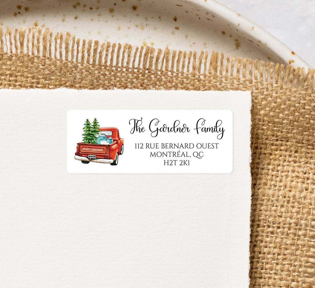 Personalized Christmas Tree Return Address Labels, Holiday Address ...