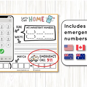 Kids Phone Number Practice Printable, Kids Life Skills Activity Game ...