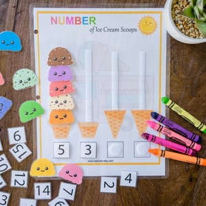Ice Cream Toddler Busy Book: Montessori Inspired Learning With Counting ...