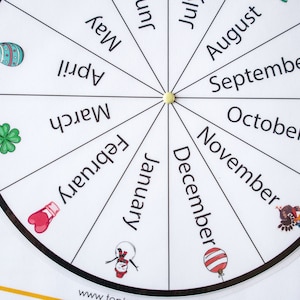 Days of the Week, Month, Year Printable Wheel for Pre-school, Weather ...