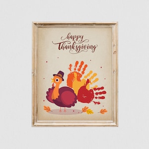 Happy Thanksgiving Handprint Art Craft, Kids Handprint Art, Toddler ...