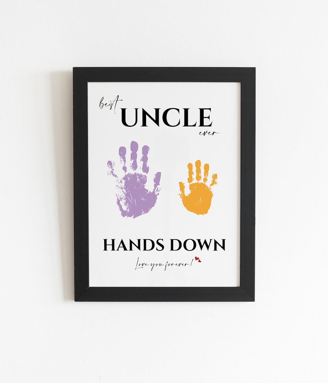 Best UNCLE Ever Hands Down Handprint Art Craft, Christmas Gift for ...