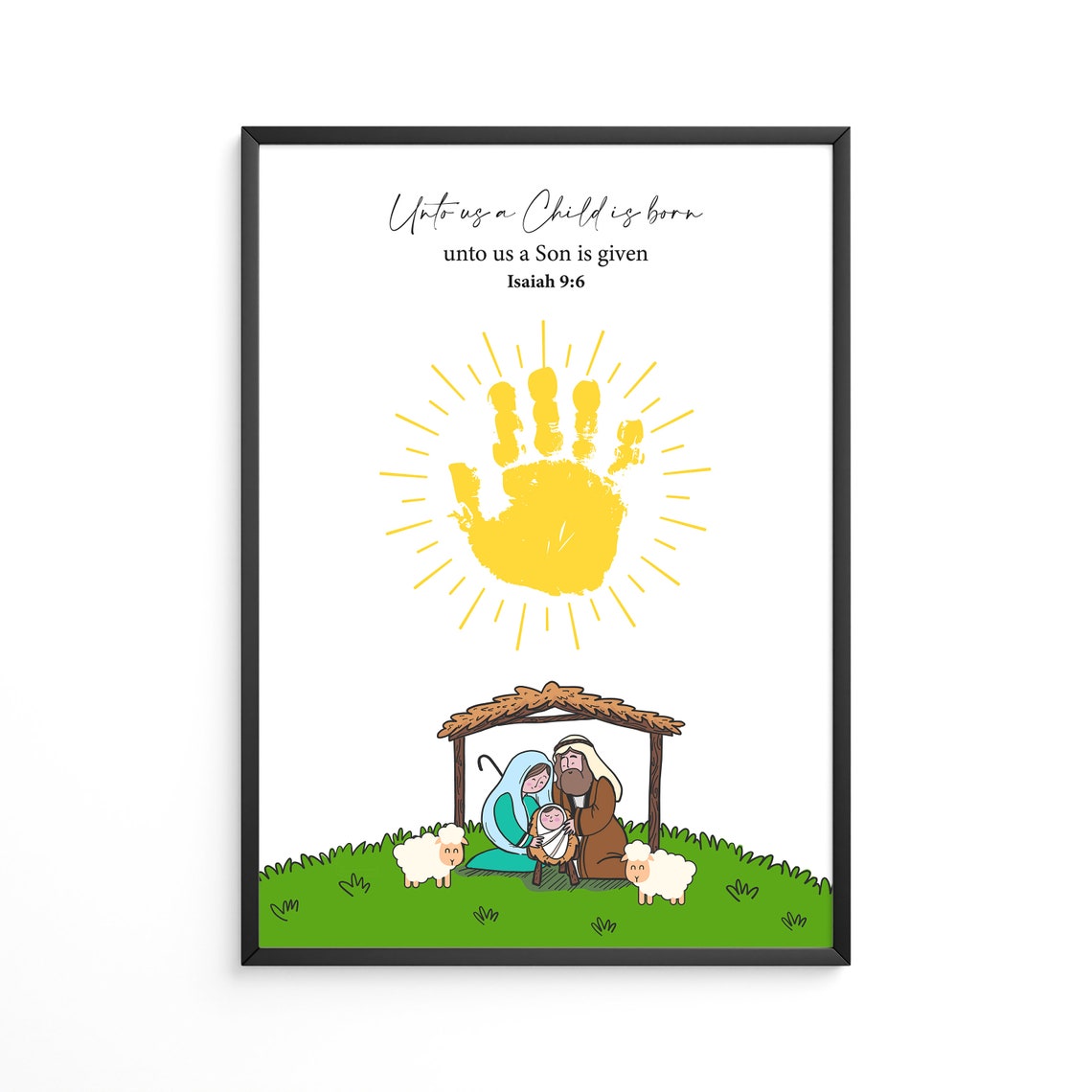 Christmas Kids Craft, Nativity Scene Handprint Art, Personalized Gift ...