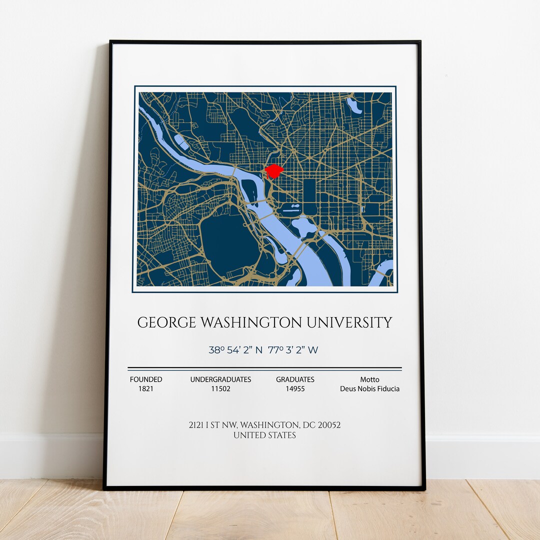 Personalized University Graduation Gift Print, George Washington ...