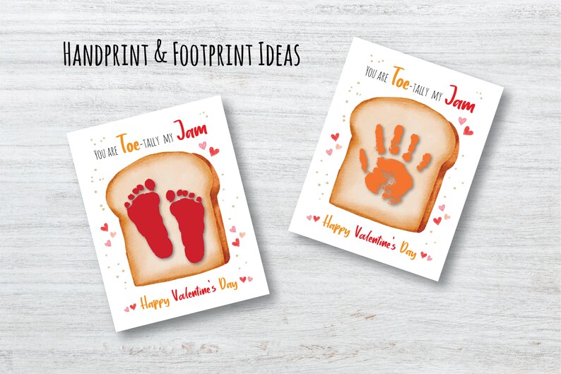 Valentine's Day Handprint Footprint Art Craft Set of 9 - Etsy