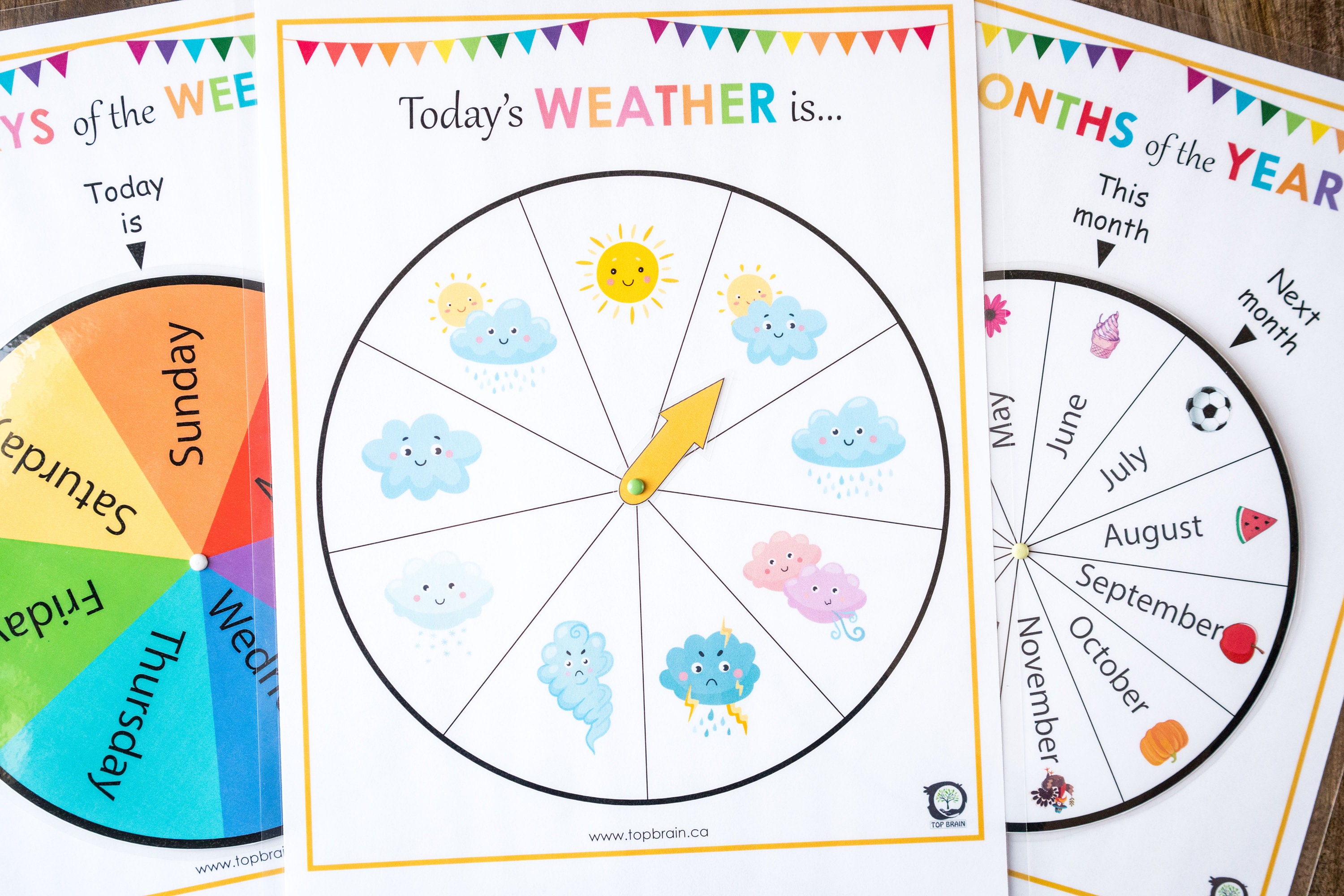 Days of the Week Month Year Printable Wheel for Pre-school - Etsy Canada
