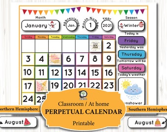 BUNDLE Calendar Months and Numbers Rainbow Themed Classroom - Etsy