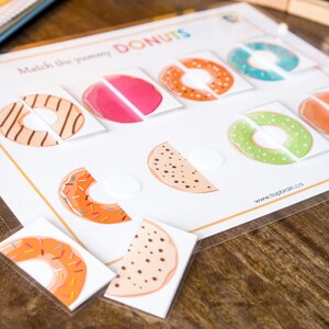 Donut Pattern Match Busy Book Printable, Toddler Busy Binder, Preschool ...
